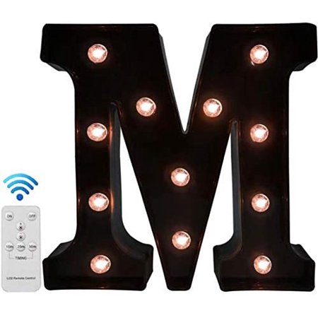 LED Marquee Letters with Lights Alphabet Light Up Black Wall Letter ...