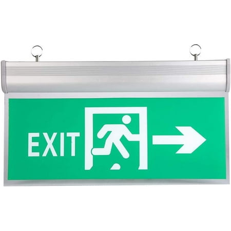 PERTTYUNG Straight Acrylic Emergency Exit Sign, Evacuation Green Arrow ...