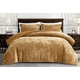 Chezmoi Collection Lux 3-Piece Caramel Gold Velvet Comforter Set Queen ...