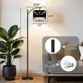 Arc Floor Lamp with Adjustable Lampshade Basketball Court Black White ...