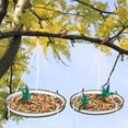 2-Pack Metal Hanging Bird Feeder - Decorative Mesh Tray Set for Garden ...