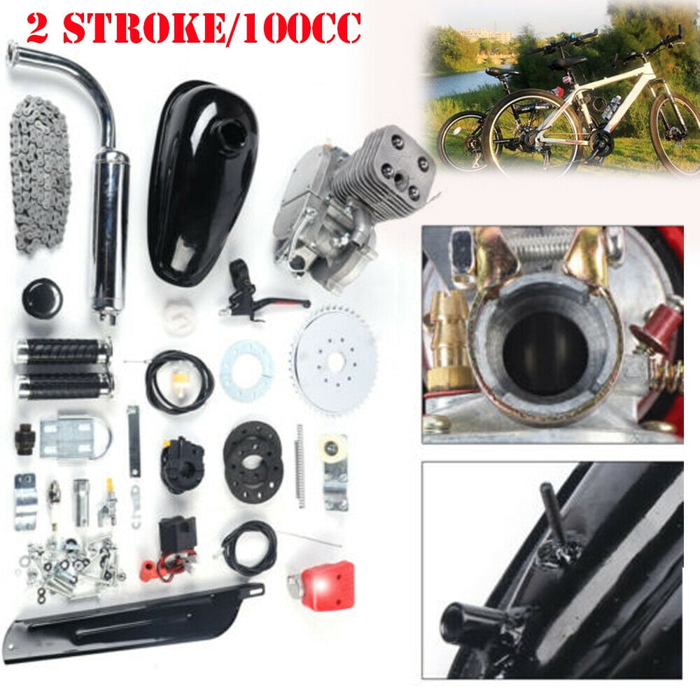 Miumaeov Bicycle Engine Kit 100CC 2 Stroke Bicycle Motorized Petrol Gas Engine Kit Full Set for ...