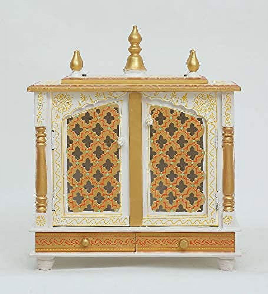 Wooden Temple For Home And Office / White Puja Mandir / Rajisthani ...