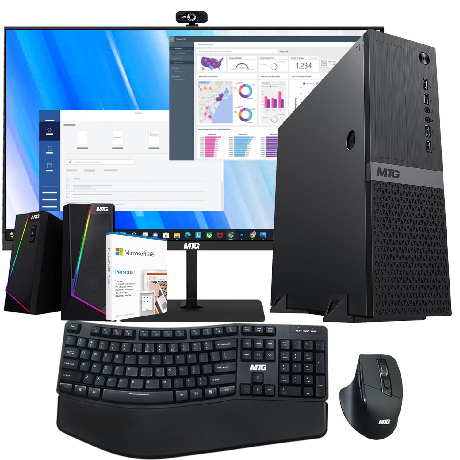 MTG Aurora Business Computer Desktop PC- Intel Core i5 8th Gen, 8GB Ram ...