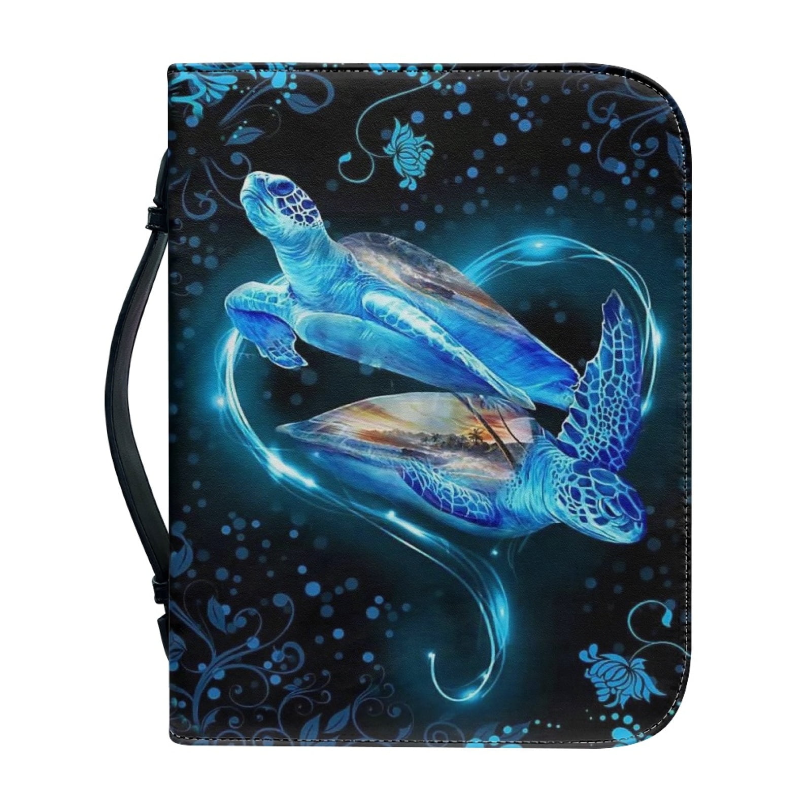 Xoenoiee Heart Sea Turtles Pattern Faux Leather Bible Cover for Women ...