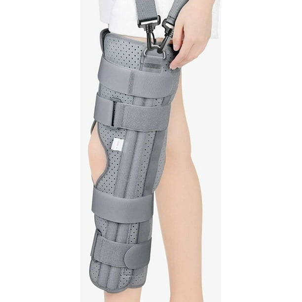 Knee Immobilizer 3-Panel Knee Splint Full Leg Straight Brace Comfort ...