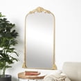 DecMode 28" x 48" Gold Metal Tall Ornate Arched Baroque Floor Mirror ...