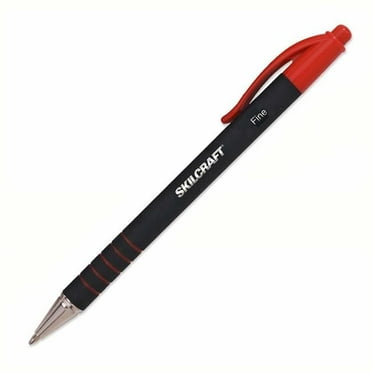 SKILCRAFT Rubberized Barrel Ballpoint Pens - Red Ink - Walmart.com