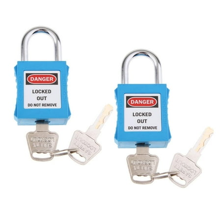 2 Pcs Safety Lockout Padlock Lock, Blue, Key Retaining, Safe, | Walmart ...