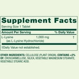 Spring Valley L-Lysine Dietary Supplement Tablets for Tissue Health ...