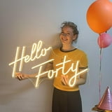 Neon Sign Aesthetic Custom Neon Sign Hello Forty 40th Birthday Gift ...