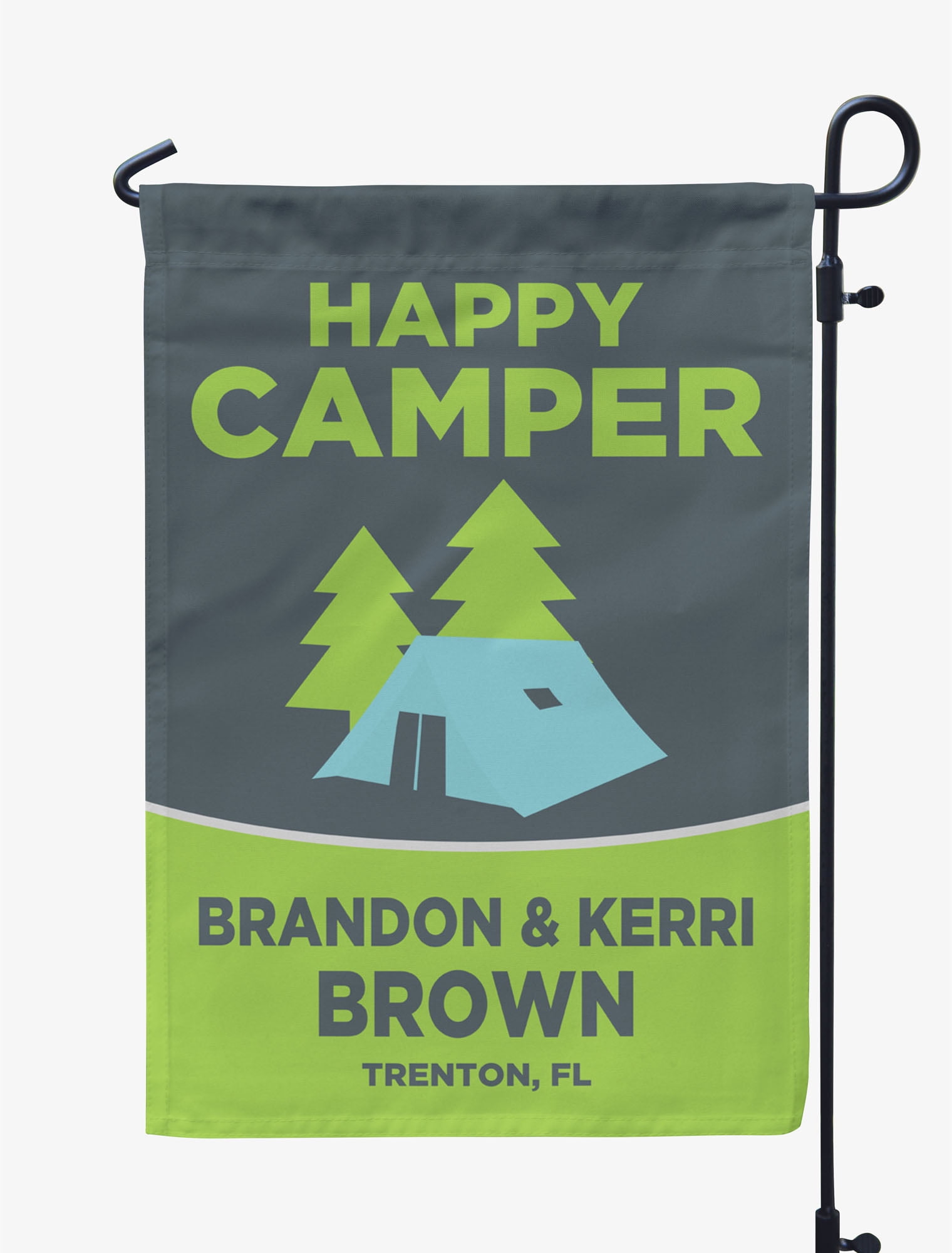 Printtoo Multicolor Happy Camper Campsite Personalized Camping Flags ...