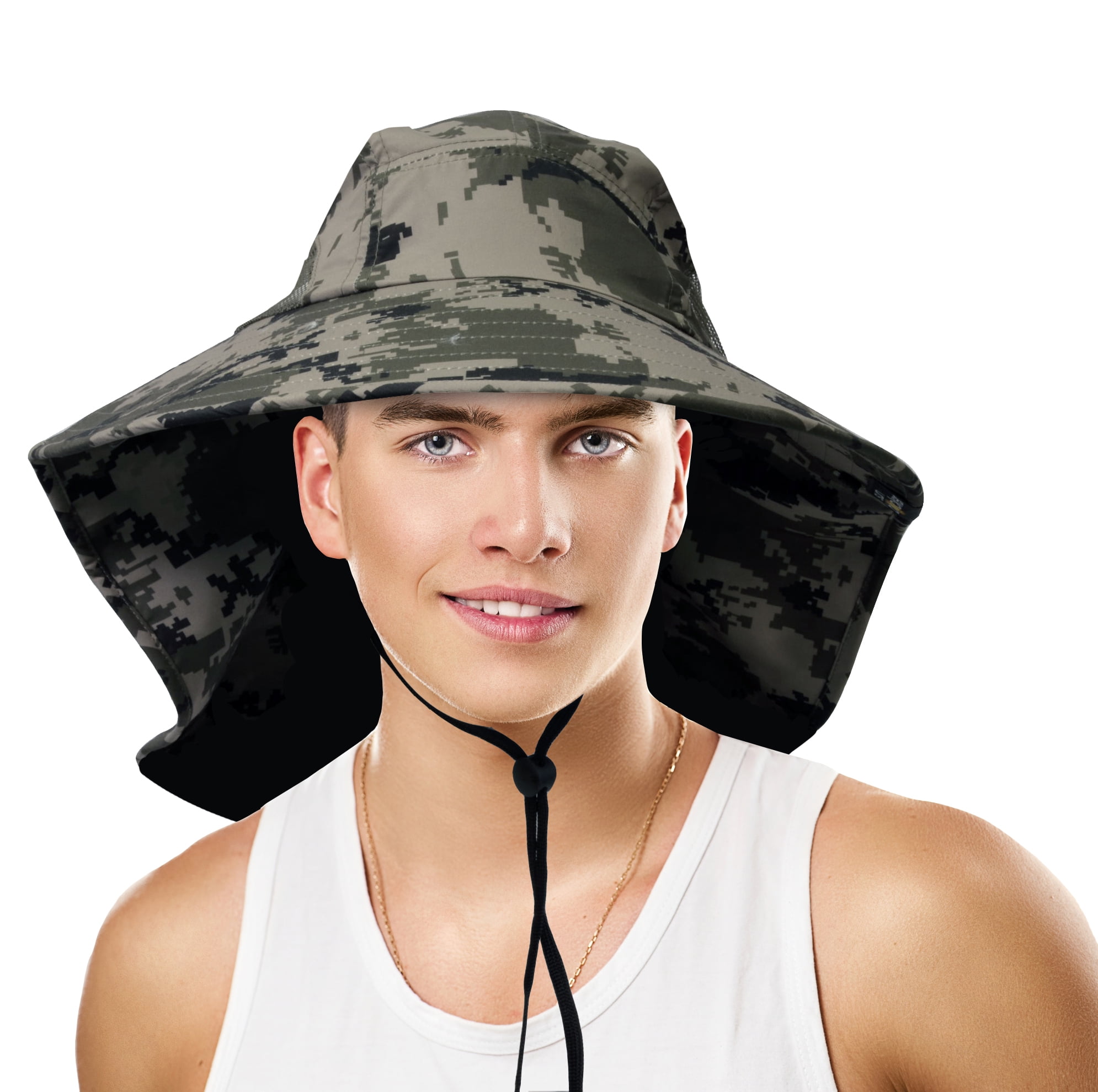 Sun Blocker Outdoor Sun Protection Fishing Cap with Neck Flap, Wide ...
