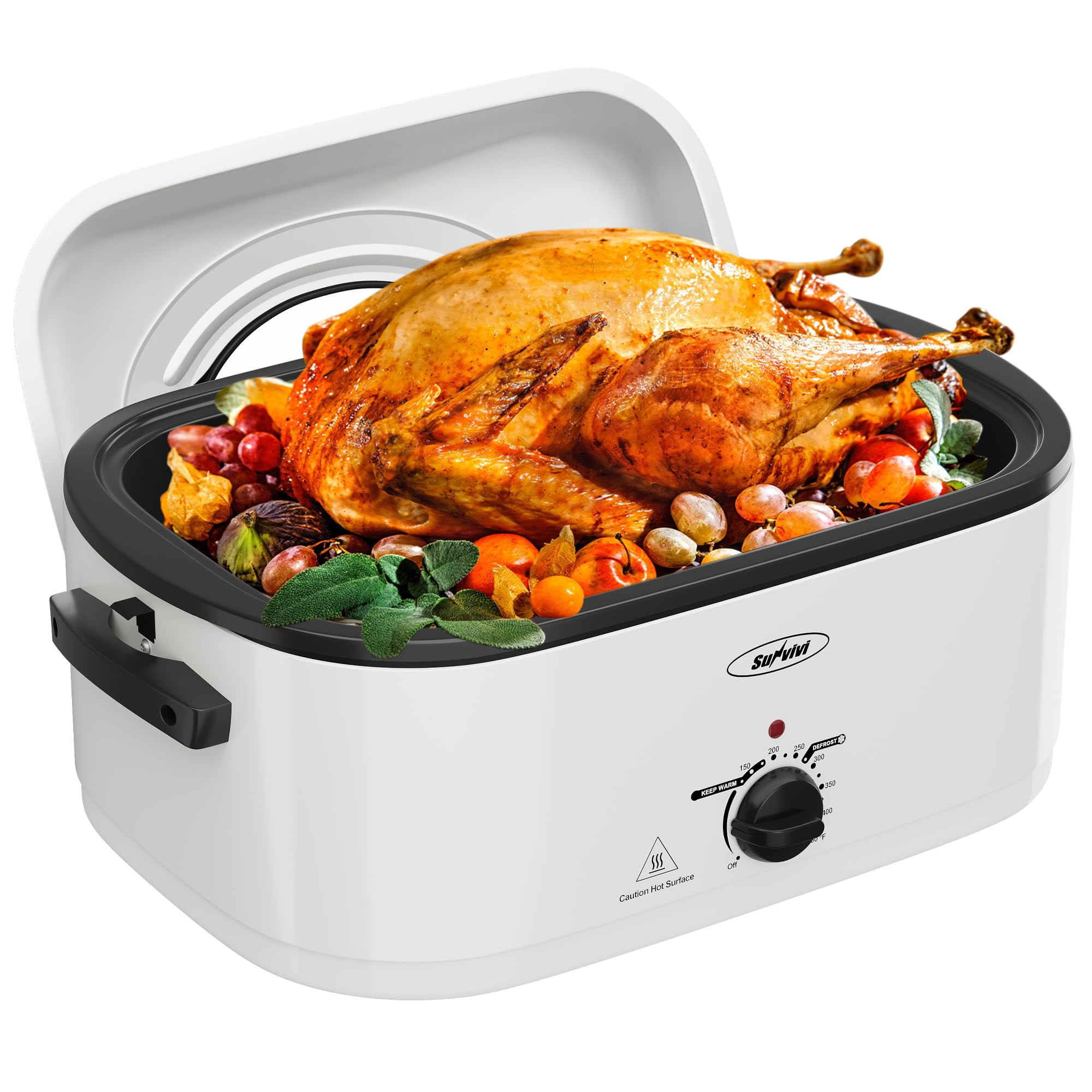 Sunvivi 24 Quart Electric Roaster with Removable Pan, 28 LB Electric ...