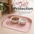 Cat Dog Food Mat with Snap Buttons, Leather Pet Feeding Mat for Cats ...