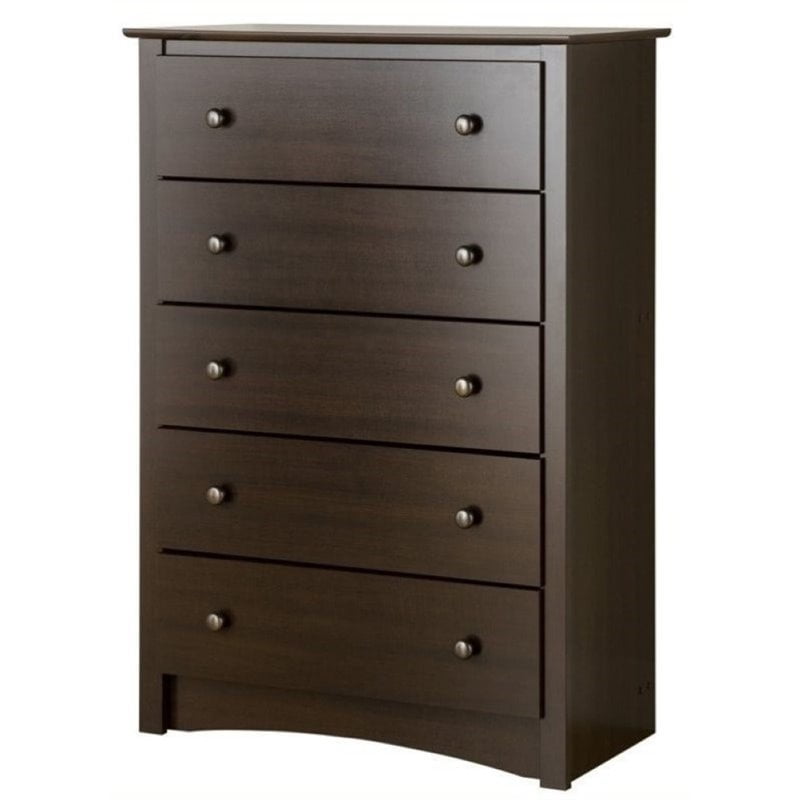 Click here for Wright Home Transitional Wood 5 Drawer Chest In Es... prices