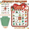 24 Player Christmas Bingo Game Set 33 Piece Family Party Activity With ...