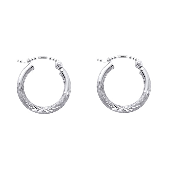 14k Yellow Gold Bubble Ridge Hoop Open Circle Hinge Clasp Round ...