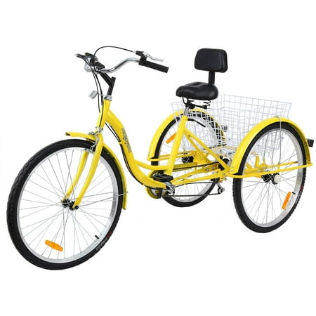 Ridgeyard 24''/26'' 7-Speed Adult Tricycle 3 Wheeled Cruise Trike Bike ...