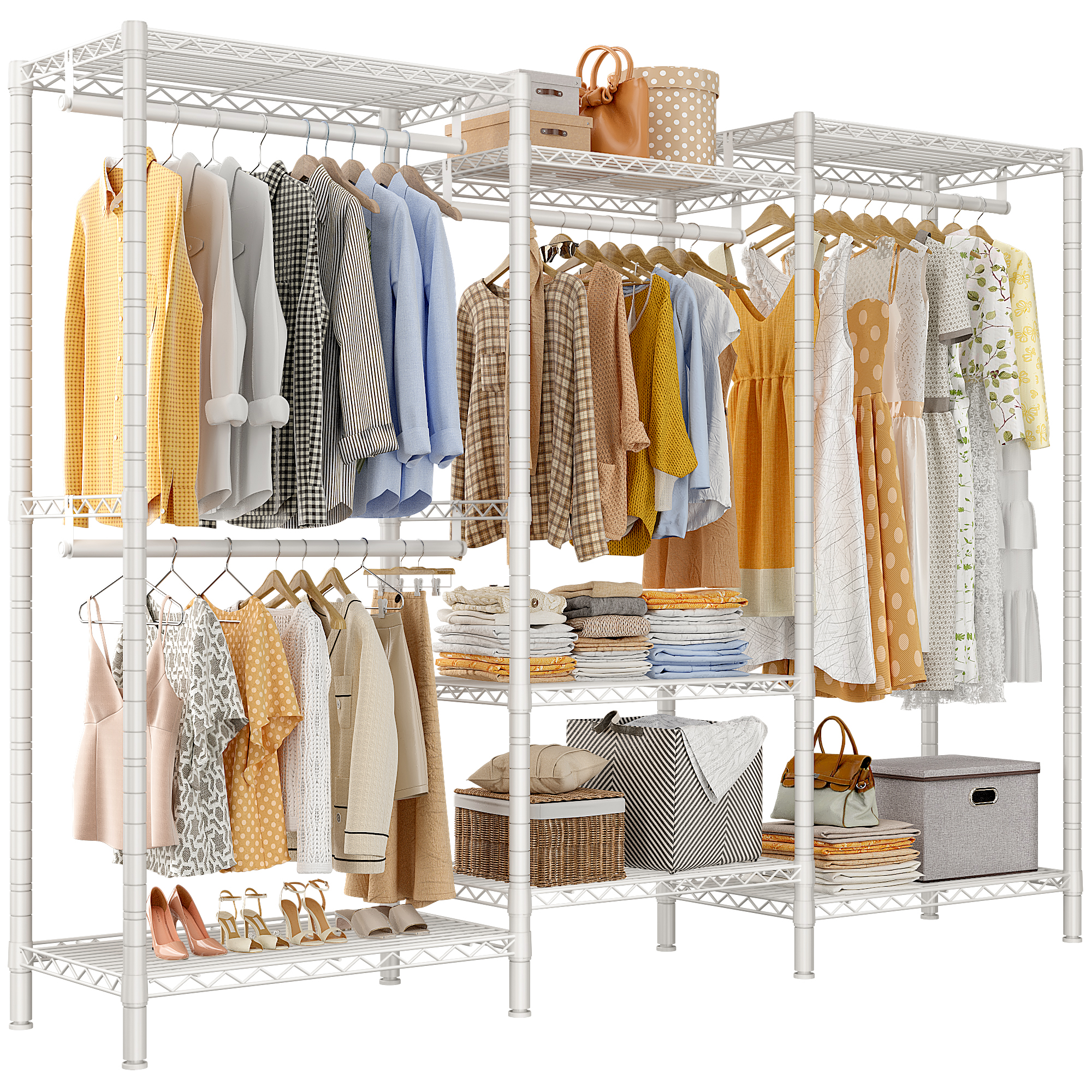 Raybee Wire Garment Rack Heavy Duty Clothes Rack for Hanging Clothes ...
