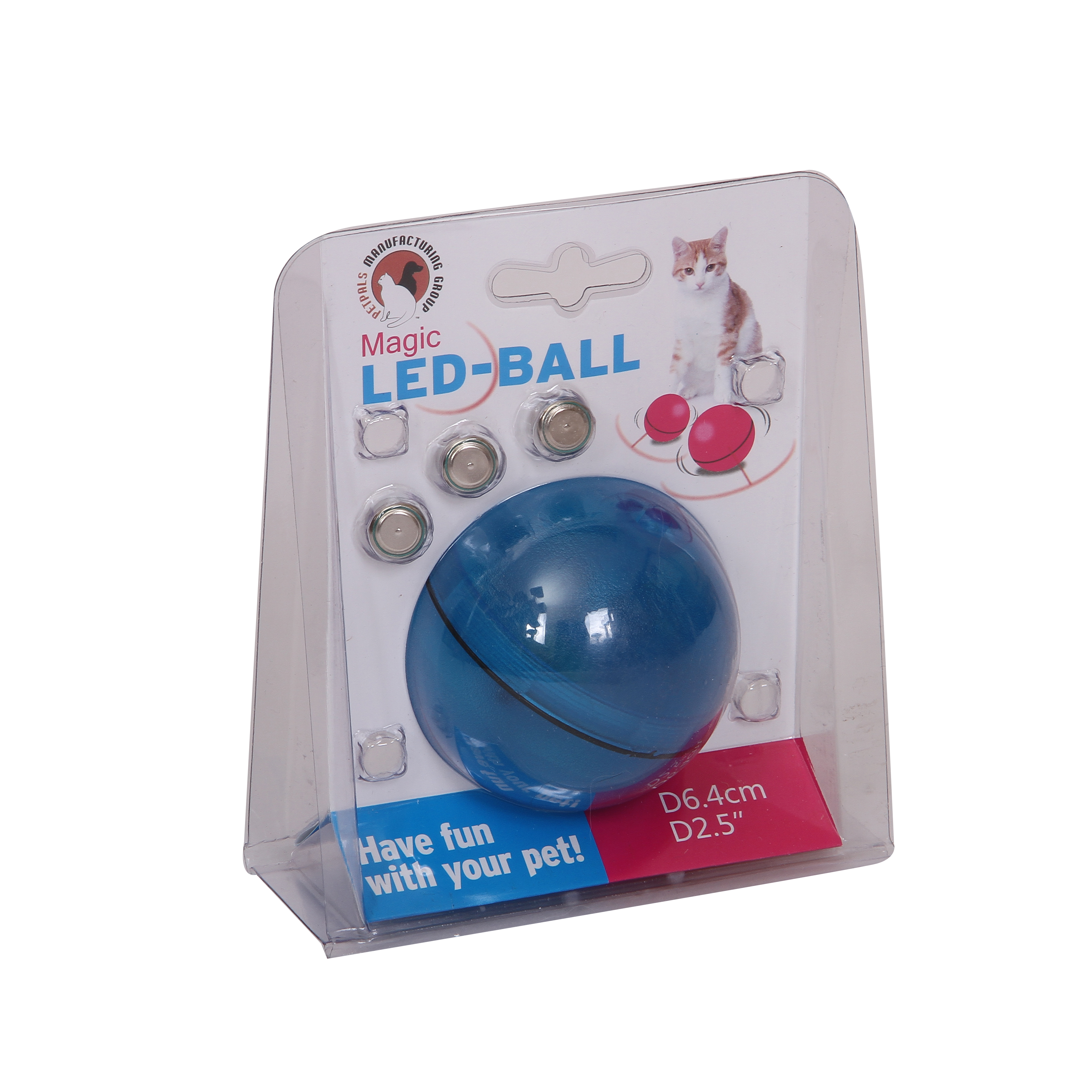 PetPals Blue Interactive LED Cat Ball - Walmart.com