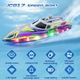 JC017 High Speed RC Yacht With 20kmh Dual Motor Power LED Lights 2.4GHz ...