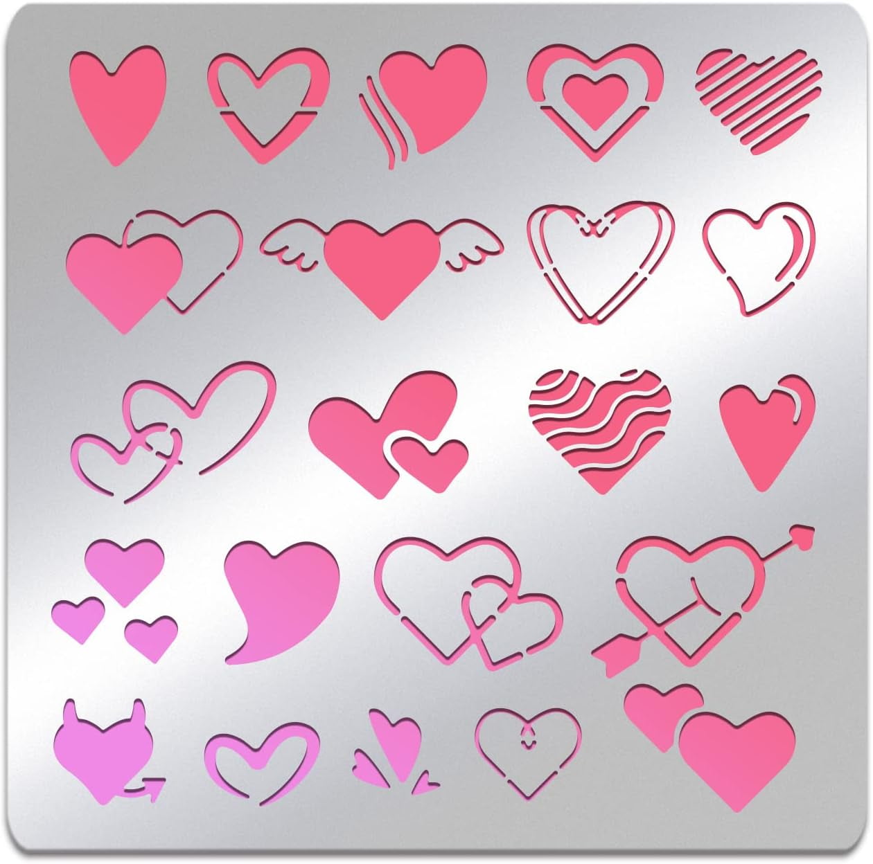 1pc Valentines Day Stencil Hollow Heart Shape Wings Pattern Stencil ...