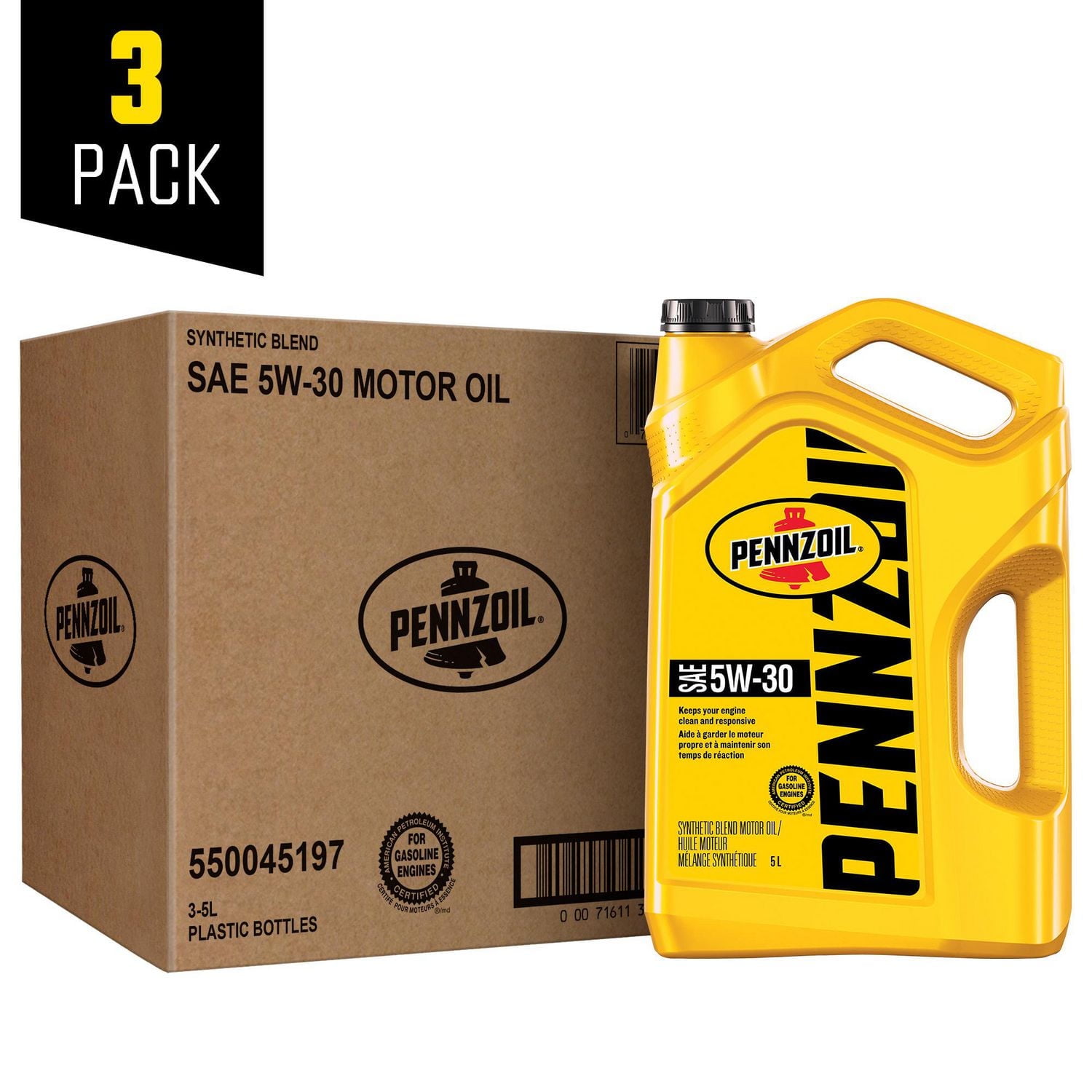 Pennzoil® Motor Oil 5W-30 jugs 3x5L - Walmart.ca
