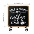 Bathroom Coffee Sign, Wood with Iron Stand, 5x5 in Square Decor ...