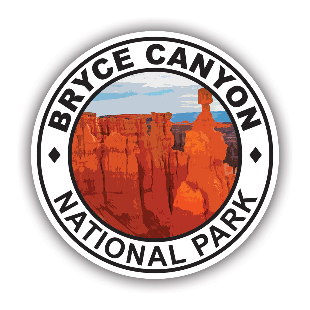 Round Bryce Canyon Sticker Decal - Self Adhesive Vinyl - Weatherproof ...