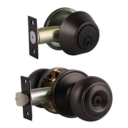 3 Sets of Deadbolt and Door Knob Set, Keyed Alike, Oil Rubbed Bronze ...