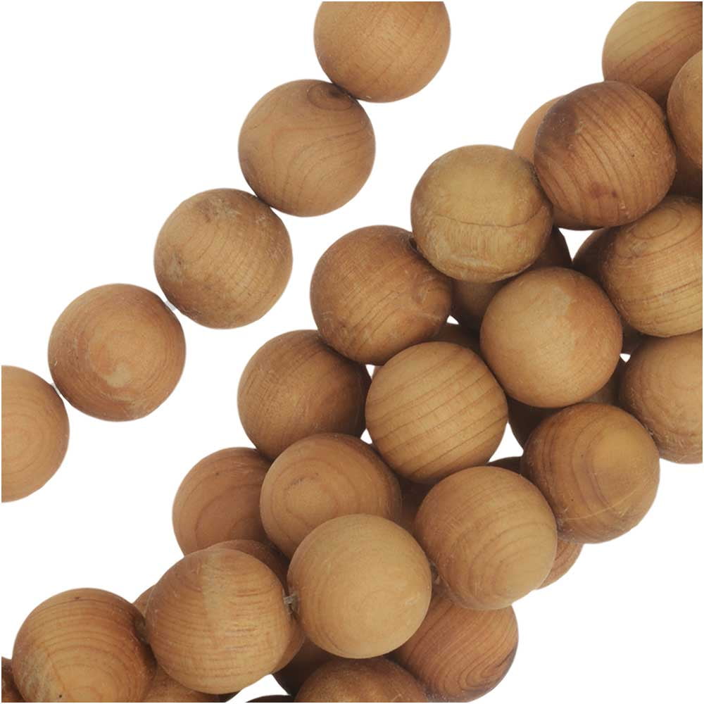 John Bead Cedar Wood 10mm Round 8" Natural - Walmart.com