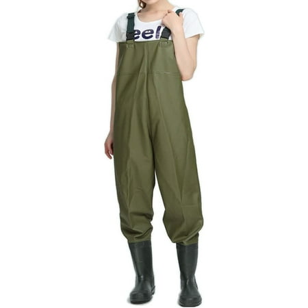 ZANSHI Women Chest Waders Fishing Bootfoot Waders with Boots PVC ...