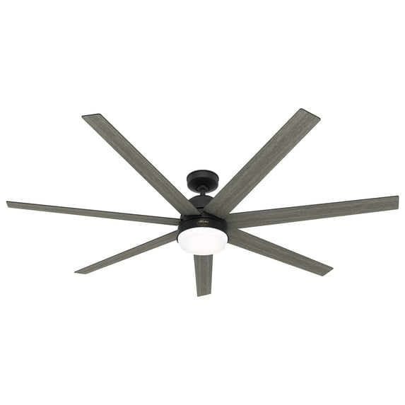 Restored Hunter Fan 70 inch Casual Matte Black Indoor Ceiling Fan with ...