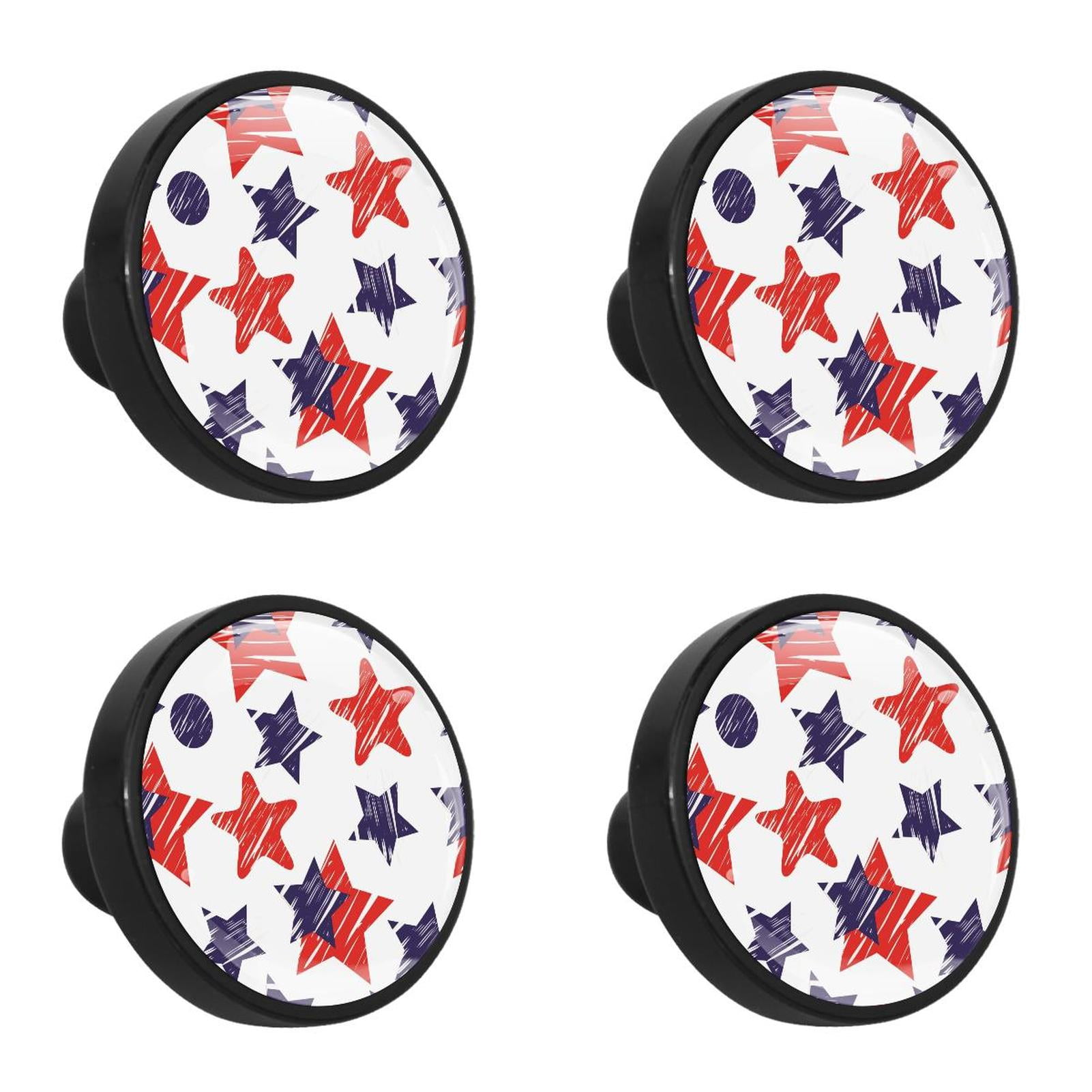 4 Pcs American Flag Stars Knobs for Kitchen Cabinet Cupboard Dresser ...