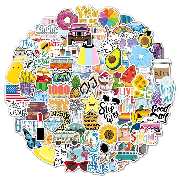 SHAR Stickers 100 Pieces, Aesthetic Graffiti Stickers for Laptop Computer Bike Motorcycle Car ...