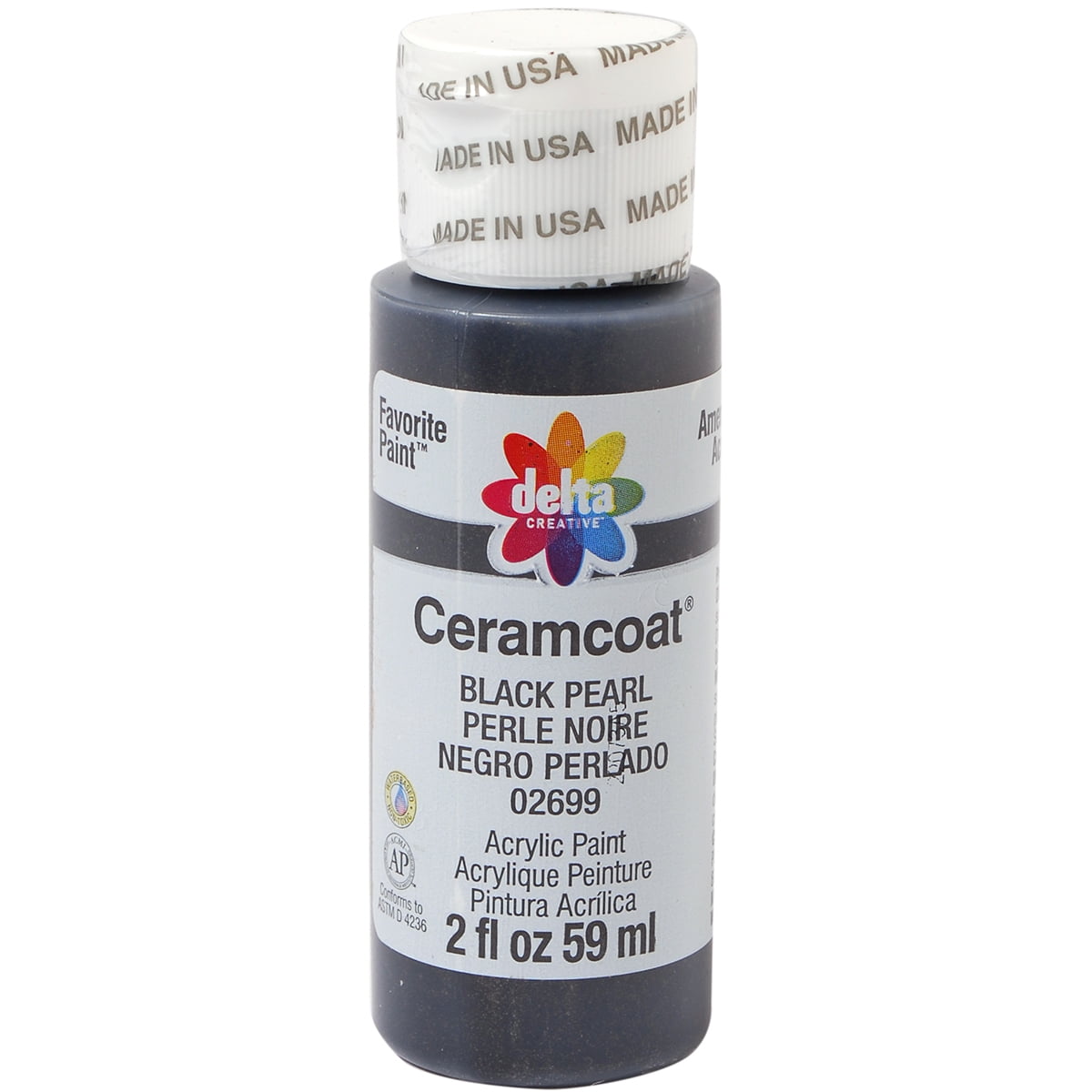 Ceramcoat Acrylic Pearl Paint 2oz-Black - Walmart.com