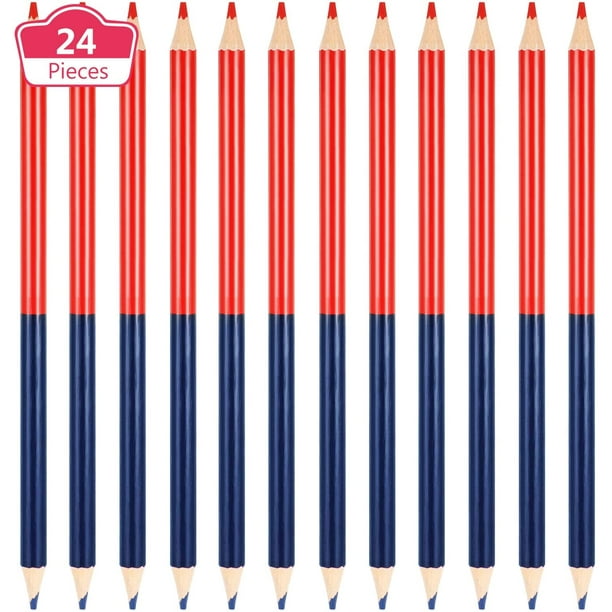 24 Pack Checking Pencils Red and Blue Erasable Pencils Pre-Sharpened ...