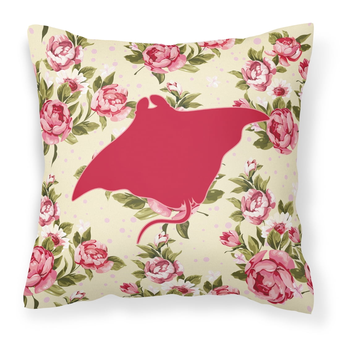 Manta ray Shabby Chic Yellow Roses Fabric Decorative Pillow - Walmart.com