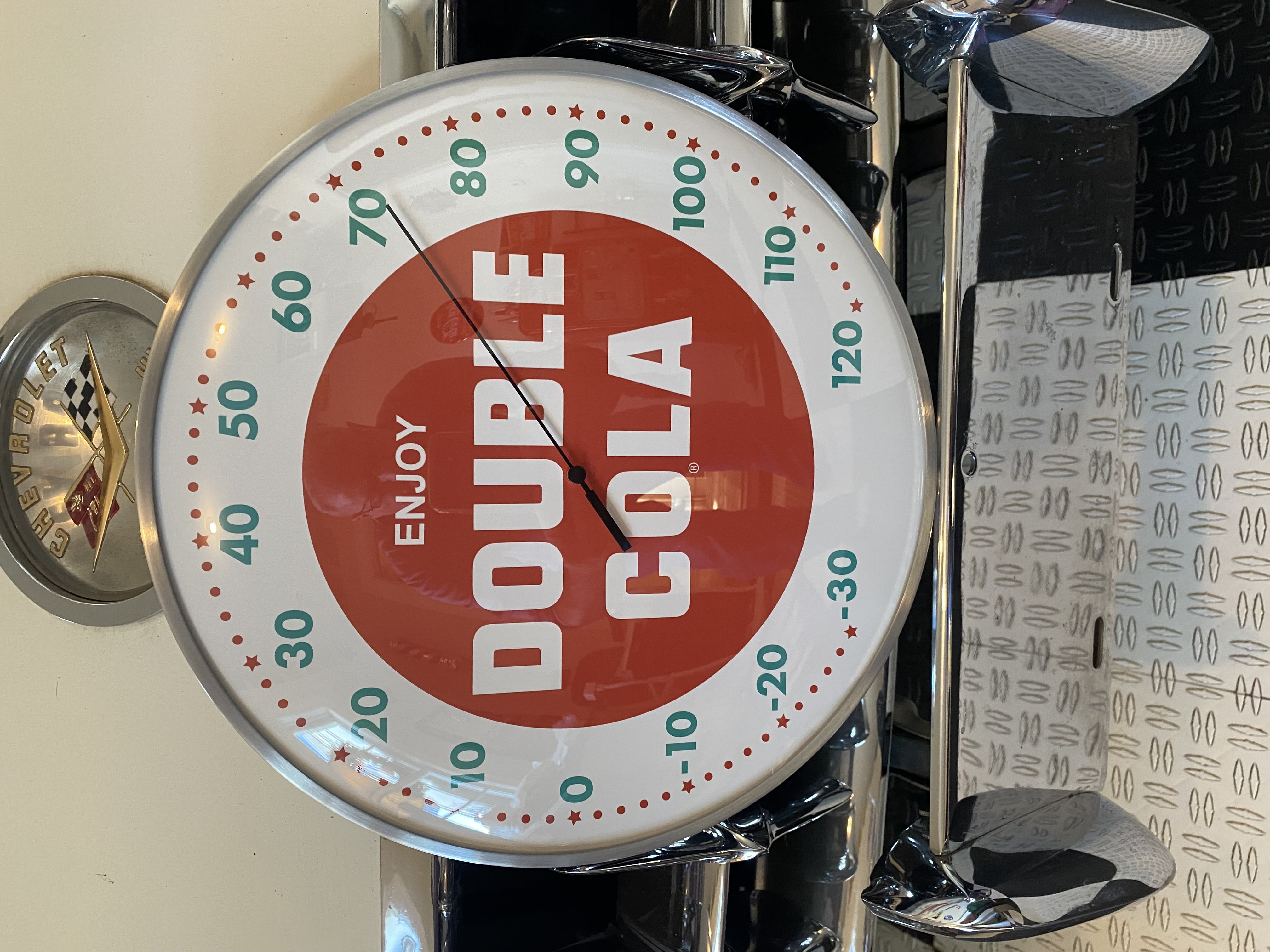 Double Cola Vintage style Round Thermometer 12" INCH NEW GLASS FACE ...