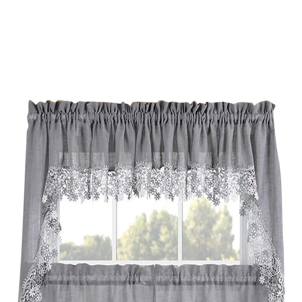 Collections Etc Fox Valley Traders Lillian Swag Valance, Gray, One Size ...
