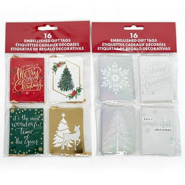 Wrapables Merry Christmas Gift Tags/Kraft Hang Tags with Jute Strings ...