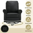 Muumblus Swivel Rocker Recliner for Adult, Faux Leather Upholstered ...