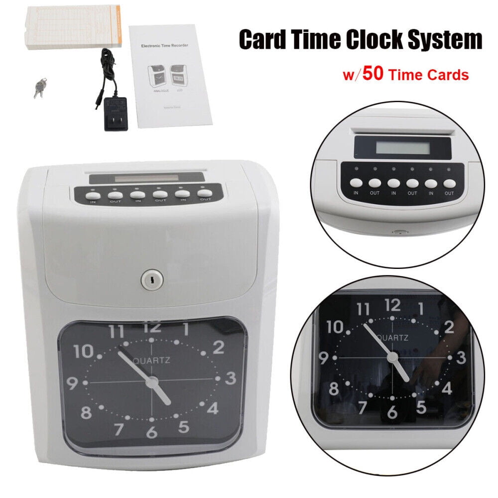 Attendance Punch Time Clock Recorder Electronic Calculating Bundle Card ...
