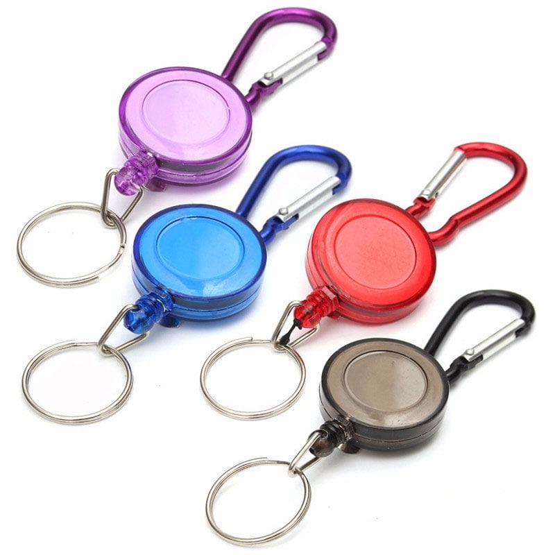 SagaSave Retractable Key Chain Badge Holder ID Carabiner with Key Ring ...
