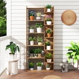 Costway 1 PCS 6-tier Bookshelf Tall Display Shelf with 11 Open Shelves ...