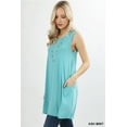 Women And Plus Round Neck Sleeveless Flowy Tunic Top With Side Pockets
