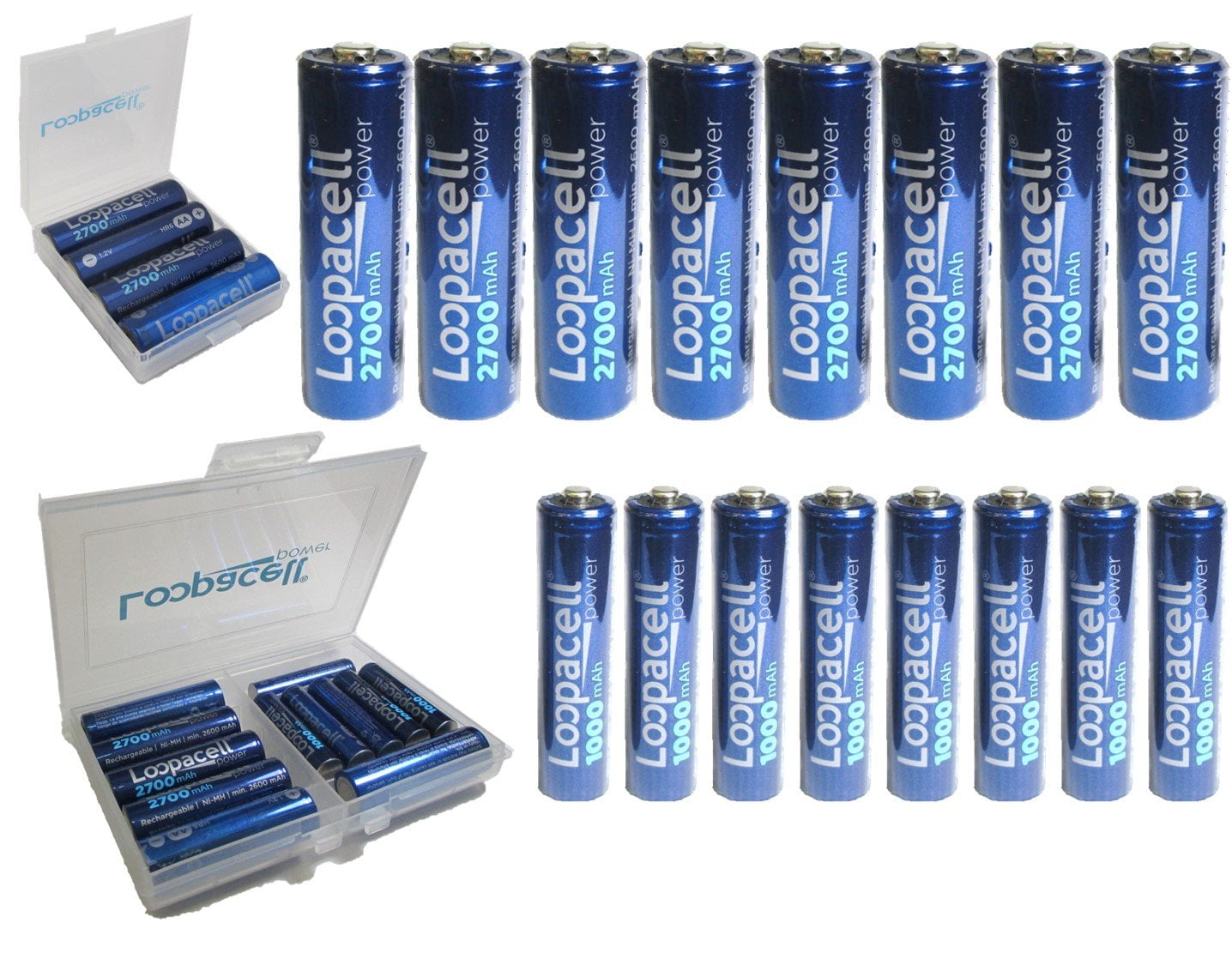 New Release 16 pack High-Capacity Rechargeable Batteries (8) AA 2700mAh ...