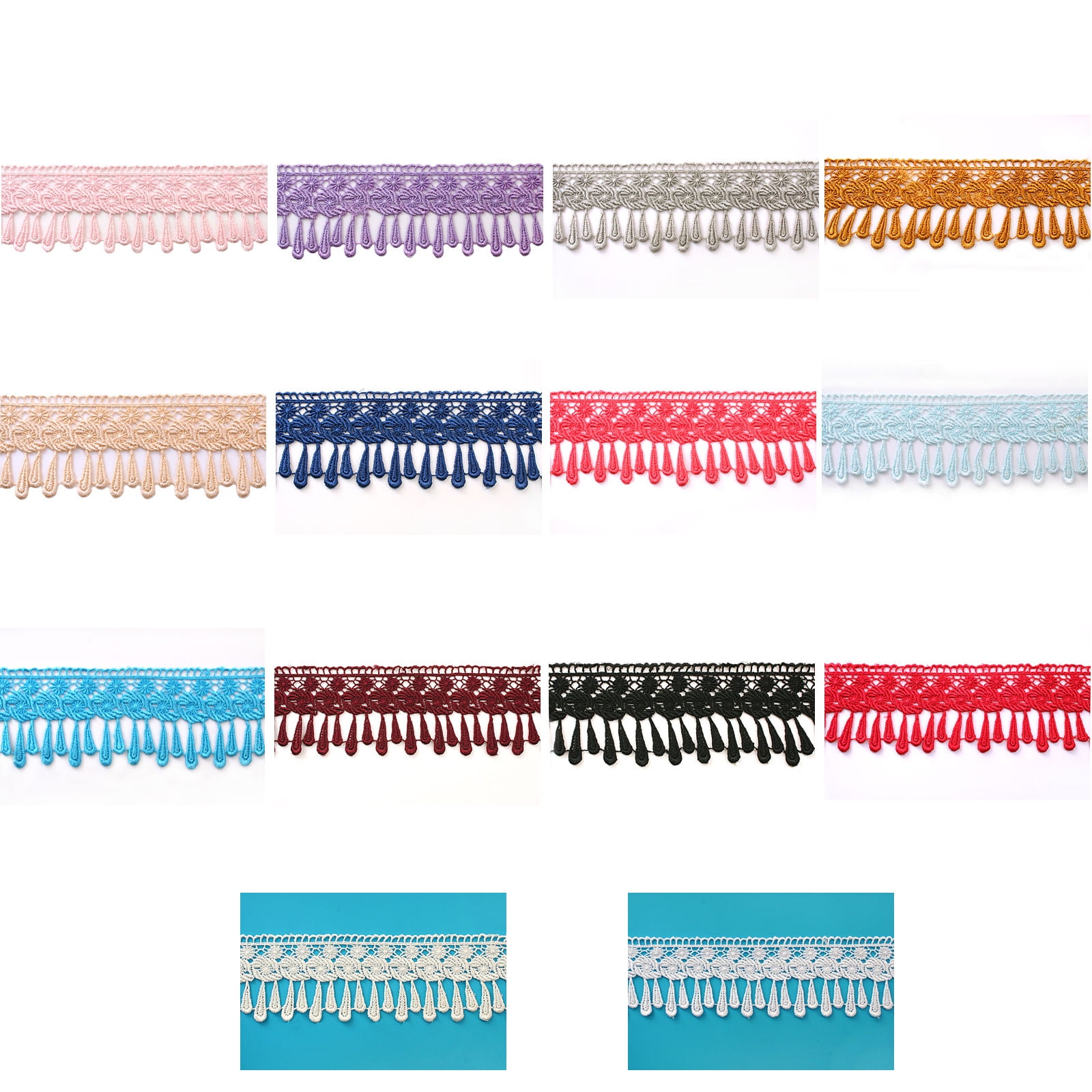 Lily 3.25" 14 Colors Tear Drop Fringe Venise Lace Trim Sewing Supplies ...