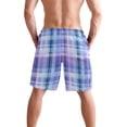 Blue and Purple Checkerboard Pattern Men's Swim Trunks Beach Shorts ...